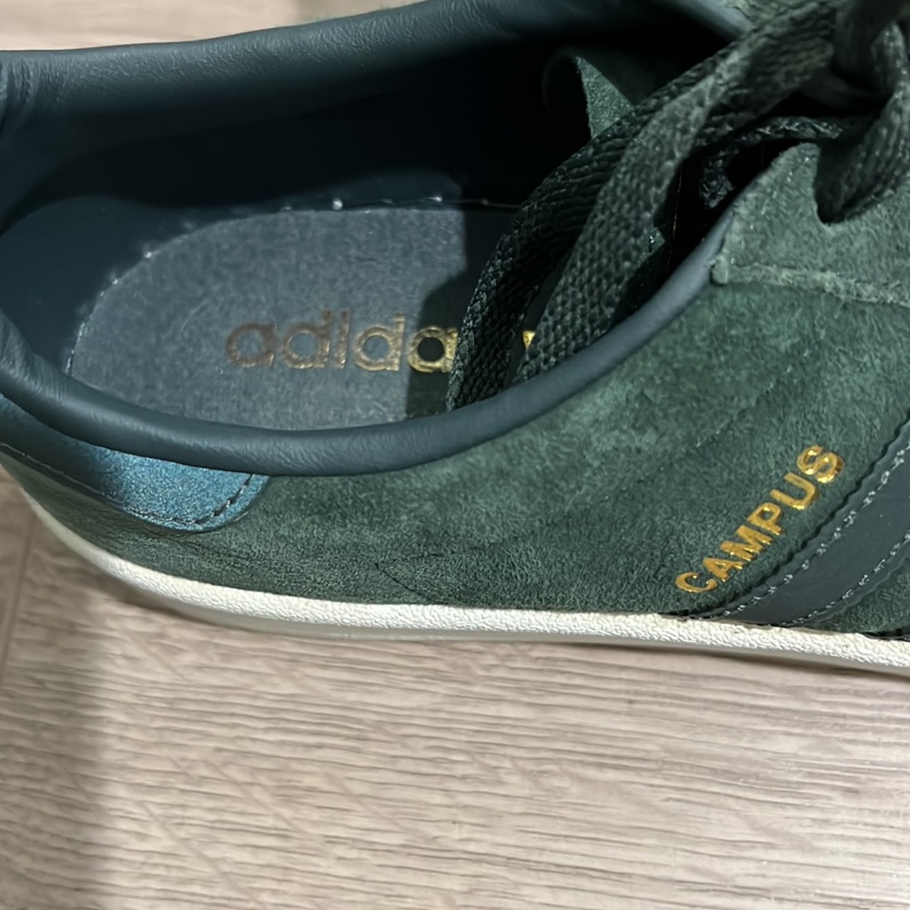 Adidas Men’s Green Suede Campus Sneakers - Gem